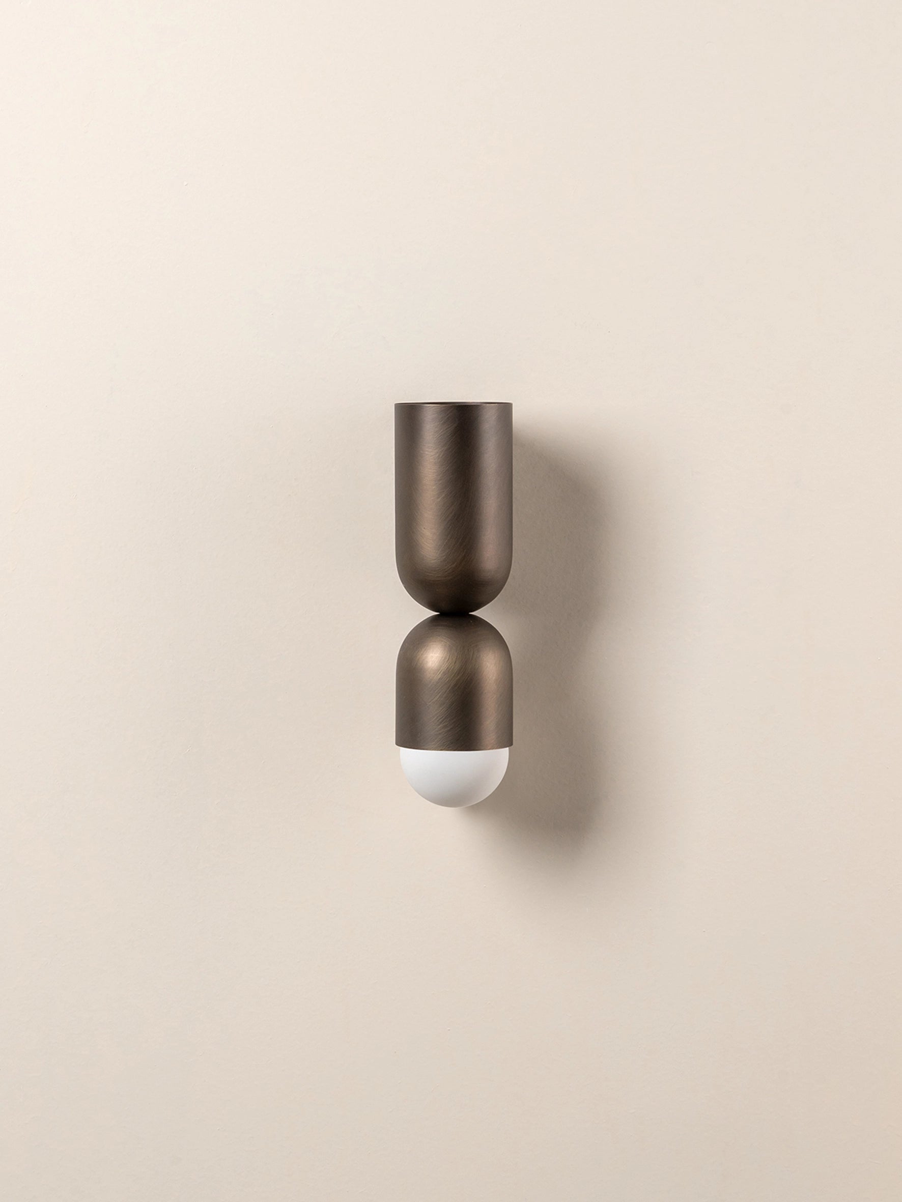 Tuba - 2 light bronze and opal wall light
