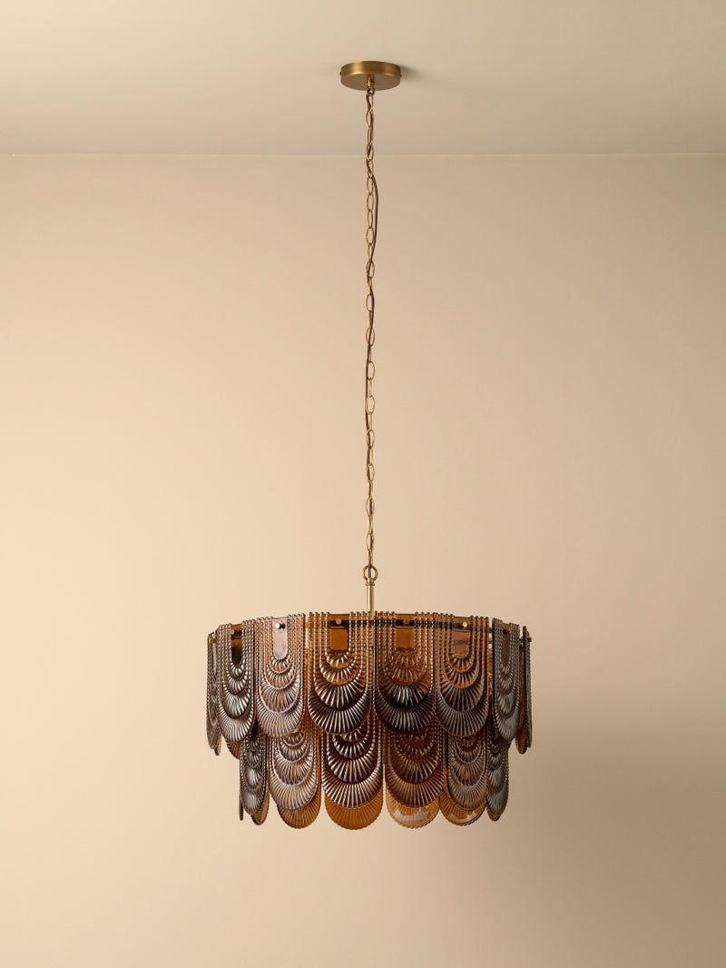 Selmes Smoked Amber Chandelier | lights&lamps