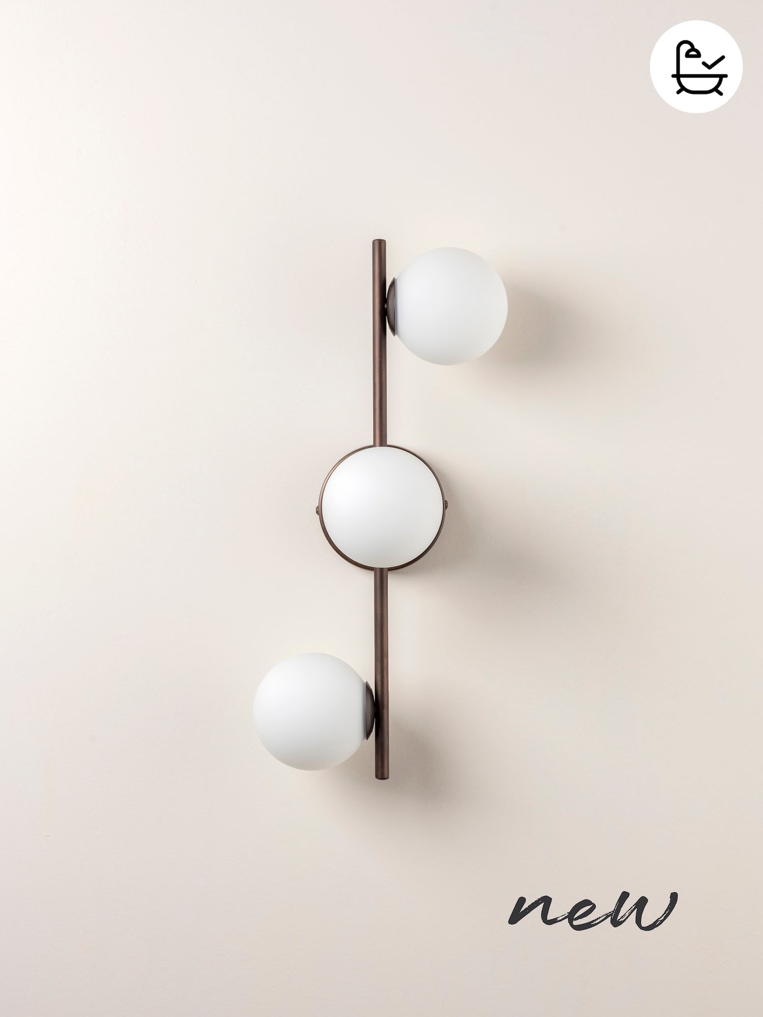 Coro 3 Light Brushed Brass and Opal Ceiling or Wall | Lights & Lamps