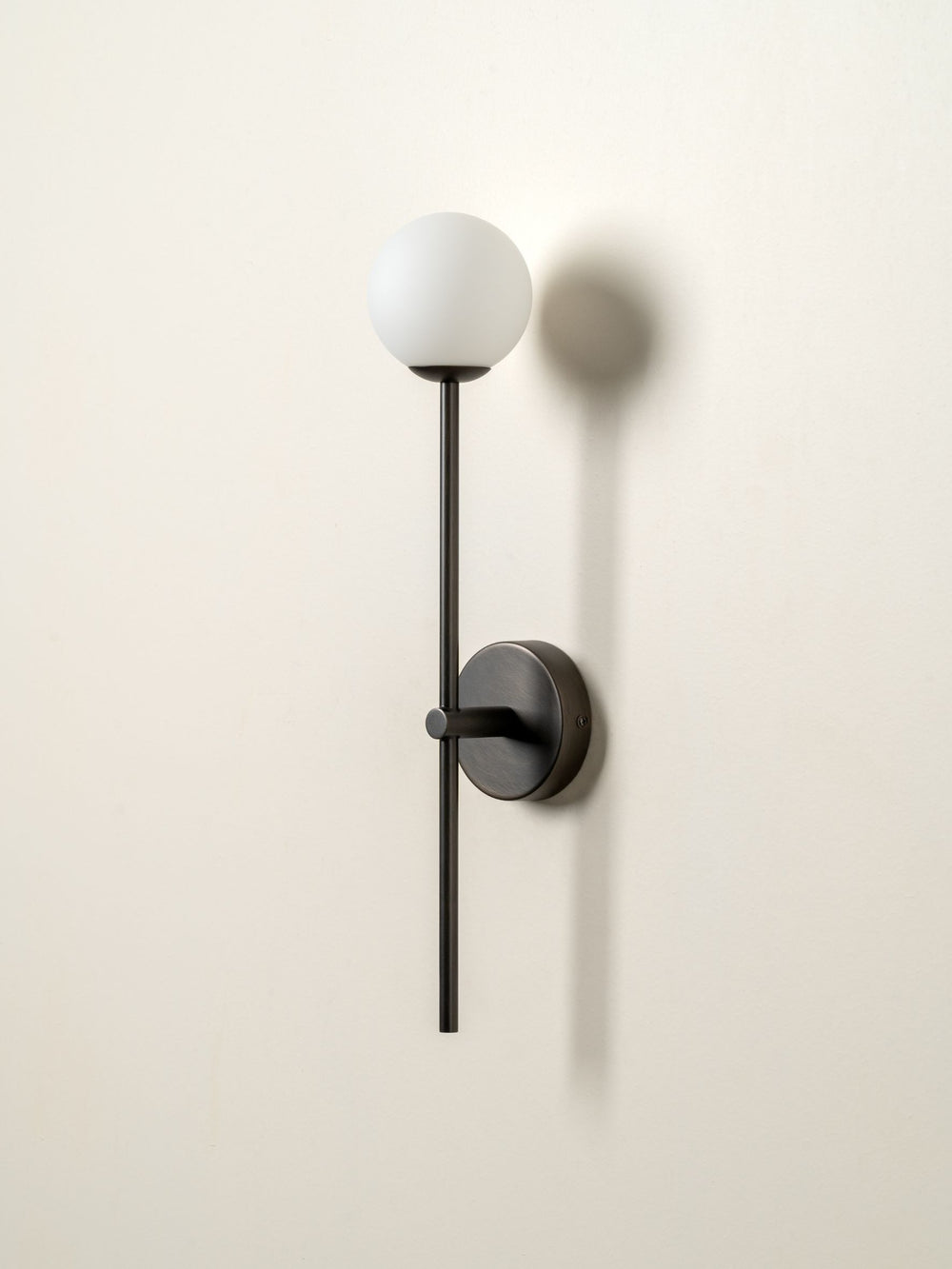 Chelso - matt black and opal wall light | Lights and Lamps