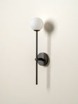 Chelso - matt black and opal wall light | Lights and Lamps