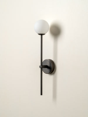 Chelso - matt black and opal wall light | Lights and Lamps