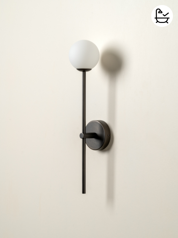 Chelso - bronze and opal wall light