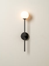 Chelso - matt black and opal wall light | Lights and Lamps