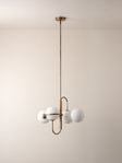 Decora - 4 light aged brass and opal pendant
