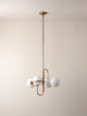 Decora - 4 light aged brass and opal pendant
