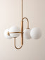 Decora - 4 light aged brass and opal pendant
