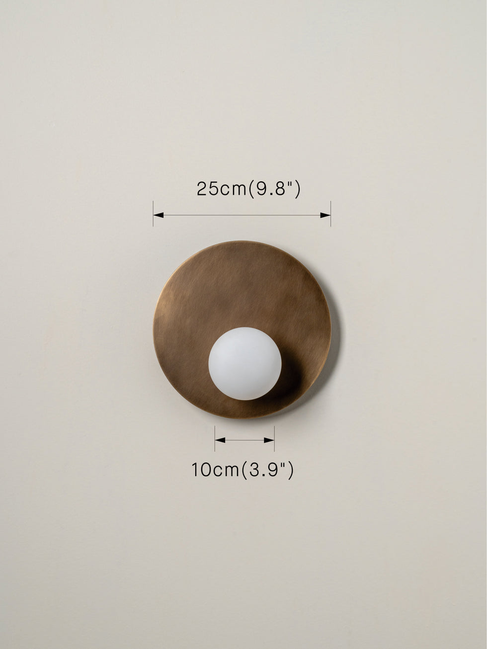 Buy Luna - aged brass and opal disc wall light by lights&lamps