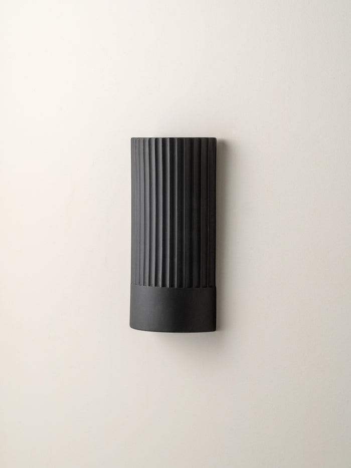 Nitara - chocolate ribbed concrete wall light