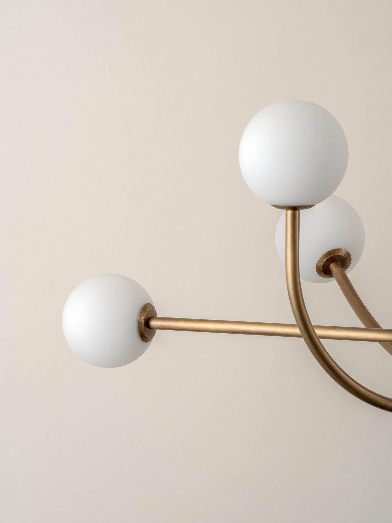 Buy Perry - 6 light aged brass and opal pendant by lights&lamps