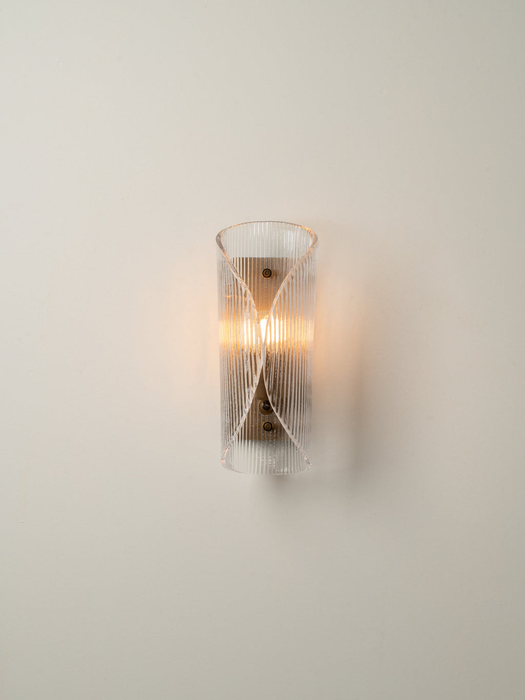 Cannoli - aged brass and textured glass wall light