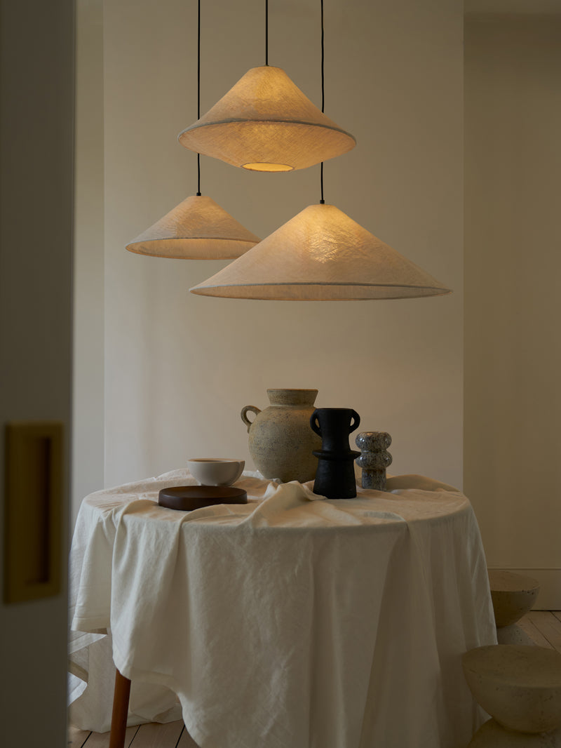 Siya - collapsible oversized linen shade | Lights & Lamps