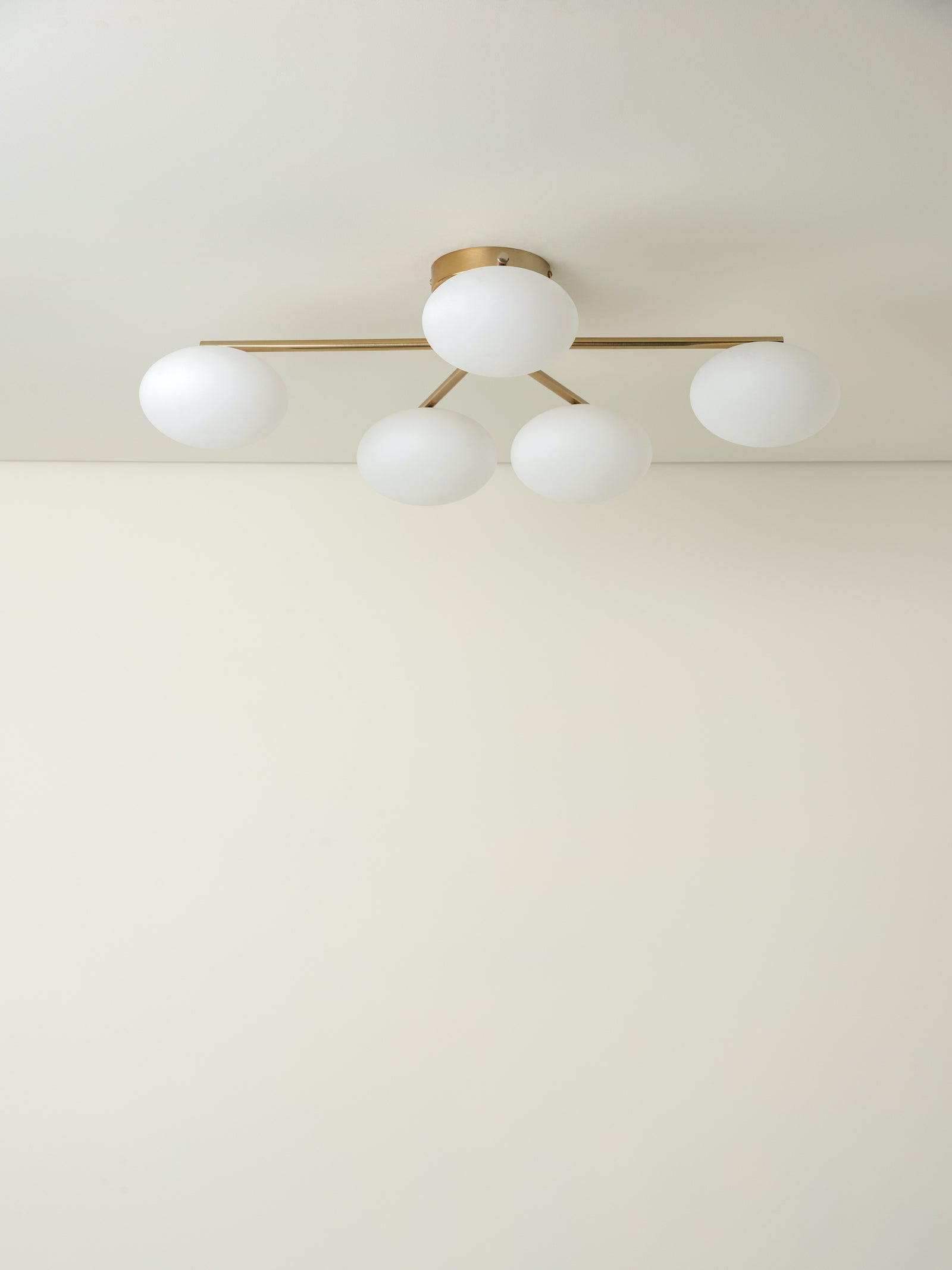 Imperial - 5 Light Brass and Opal Flush | Lights & Lamps