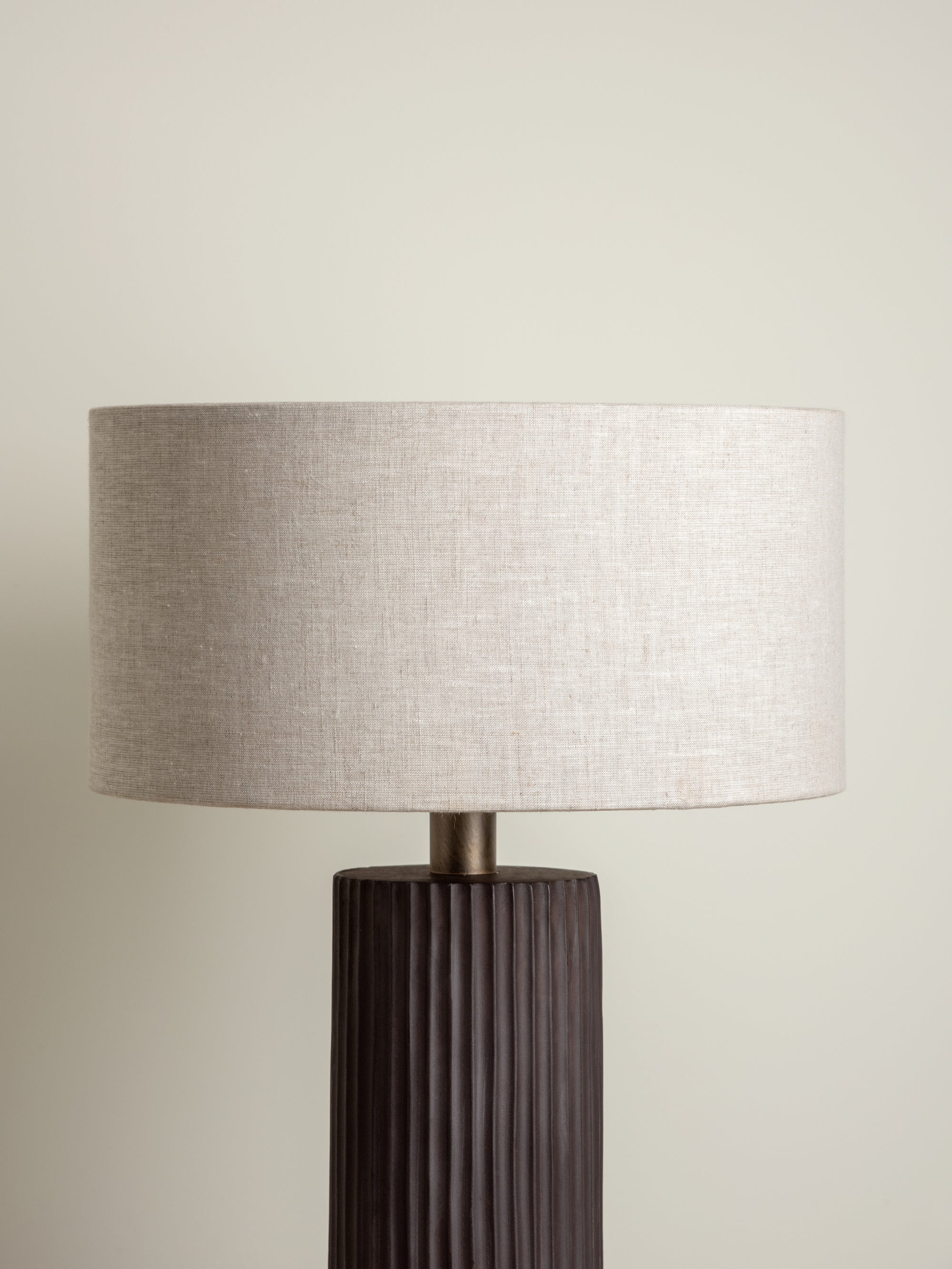 Nitara - chocolate ribbed concrete table lamp | Lights & Lamps