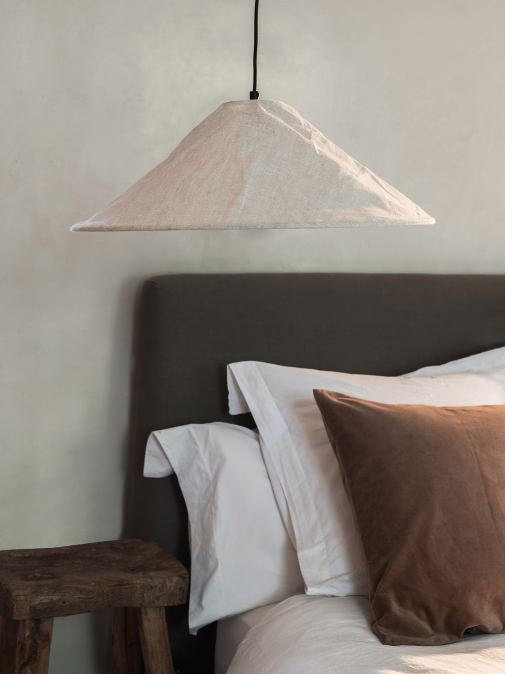Siya - collapsible large linen shade | Lights & Lamps